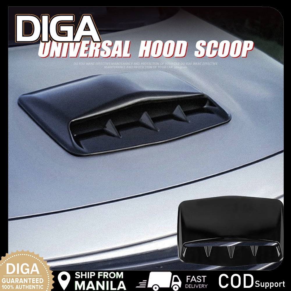 Universal Carbon Fiber Car Air Flow Intake Hood Scoop Bonnet Vent Cover ...