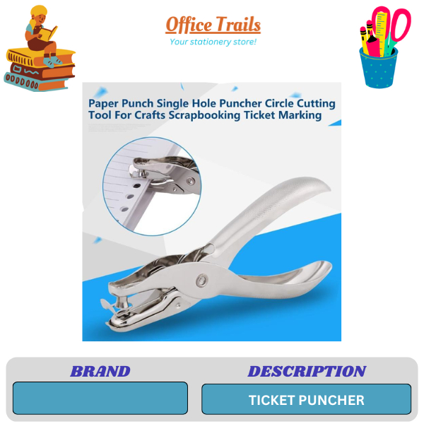 HAND HELD PUNCHER Ticket Puncher Small Hole Single Punch | Shopee ...