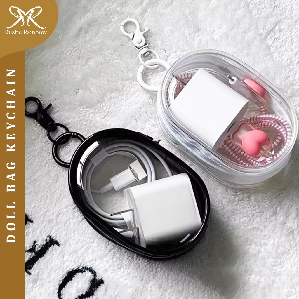 Doll Bag Keychain Display Waterproof Transparent Charger Cable Pouch ...
