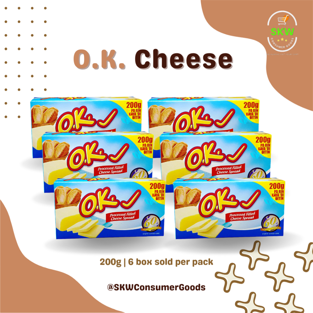 OK O.K. Cheese Processed Filled Cheese Spread (6x200g) | Shopee Philippines