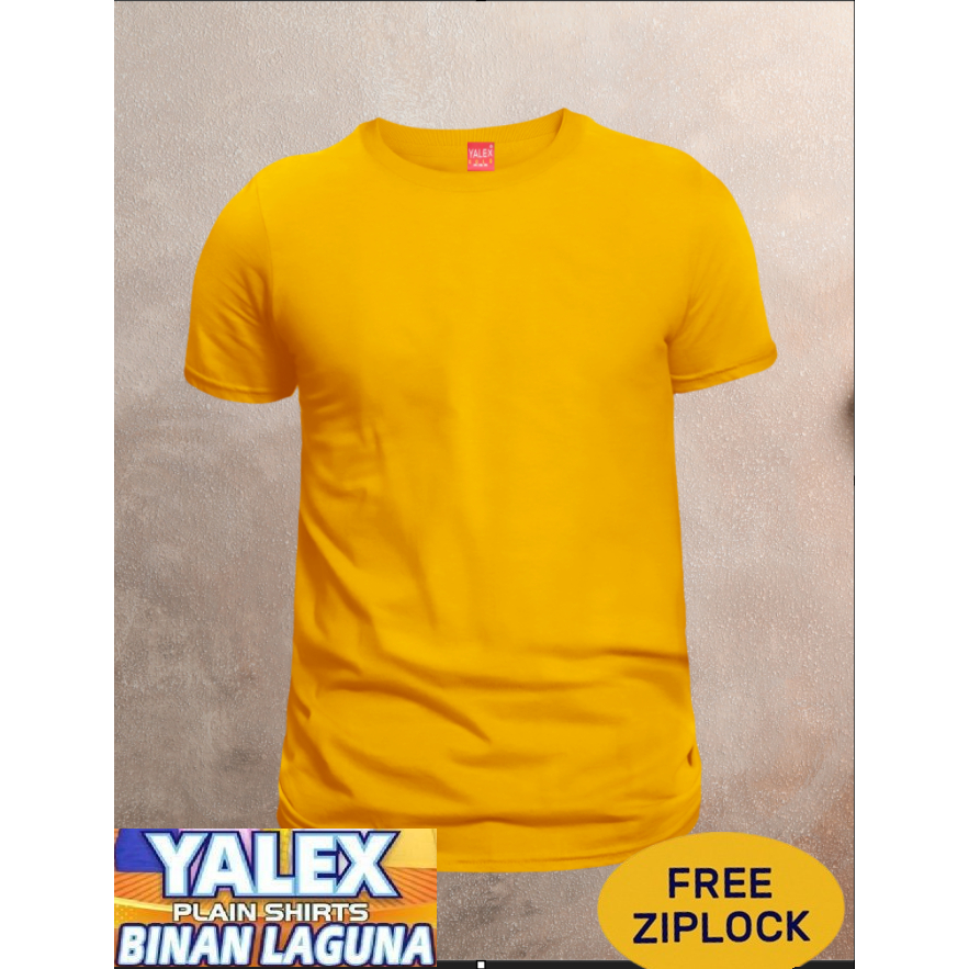 YELLOW GOLD - YALEX Plain Tshirt Round Neck Gold Label with free Ziplock | Shopee Philippines