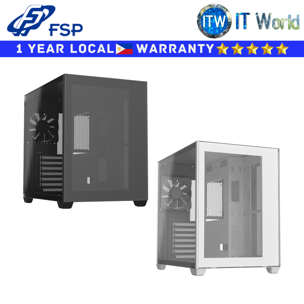FSP Computer PC Case CMT380 Black/White ATX Mid Tower | itw | Shopee ...