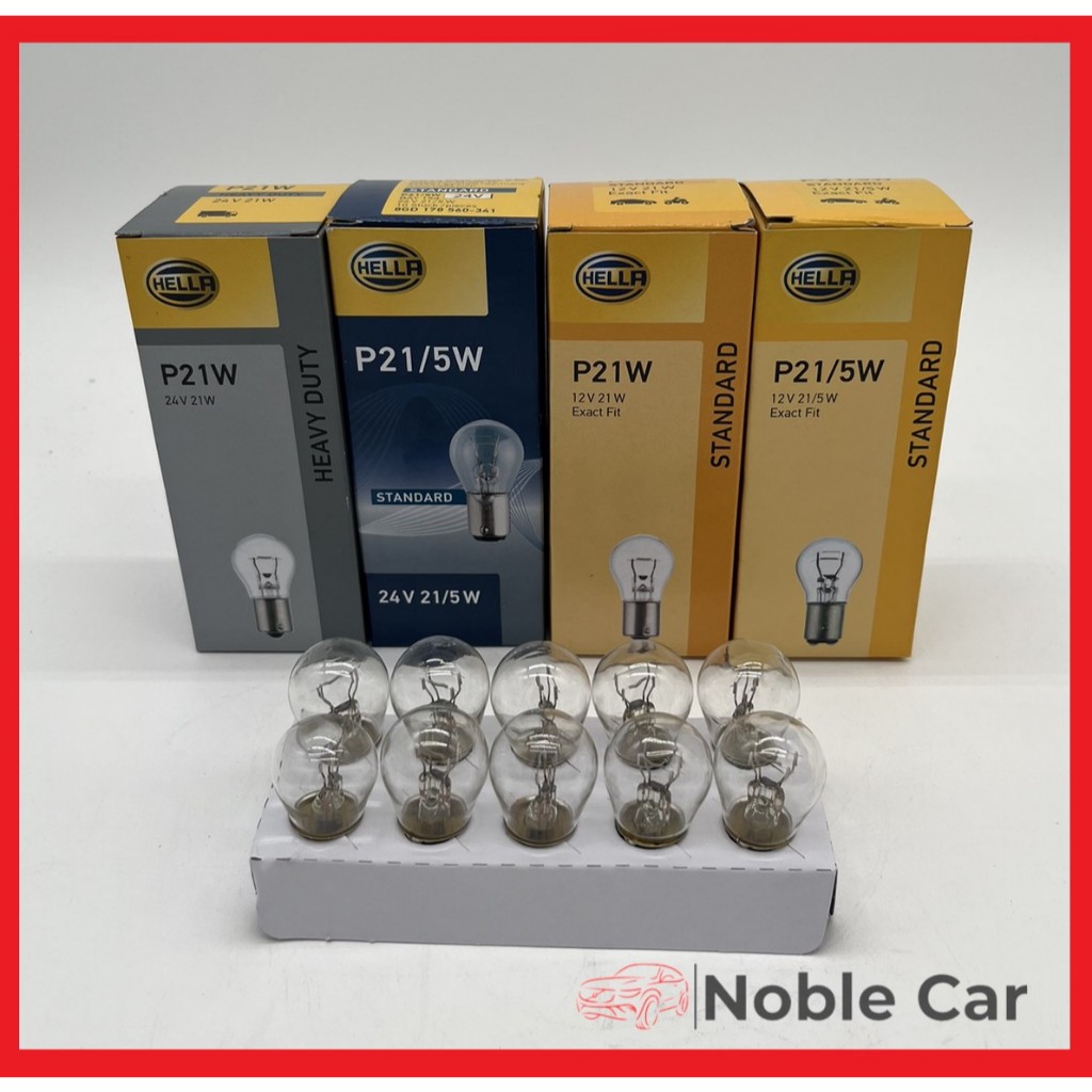 HELLA 12v 24v, P21 or P21/5W BRAKE LIGHT HELLA BULB (10PCS/BOX ...