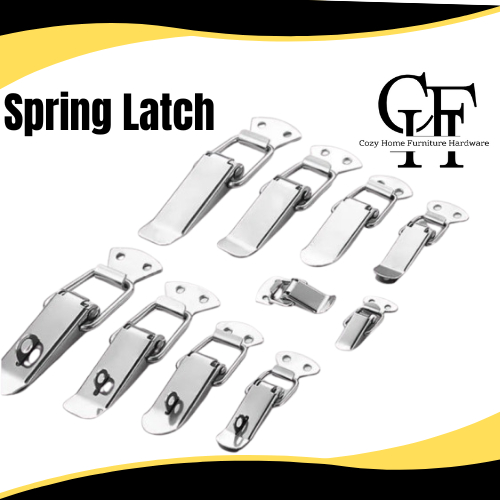 CHFH 1PCS STAINLESS Cabinet Boxes Spring Loaded Latch Catch Toggle Hasp ...