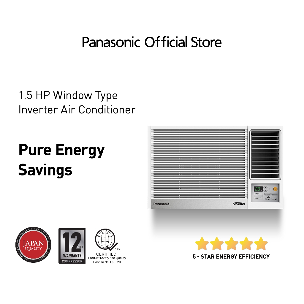 Panasonic CW-U1221VPH 1.5HP Inverter Window Type Air Conditioner ...