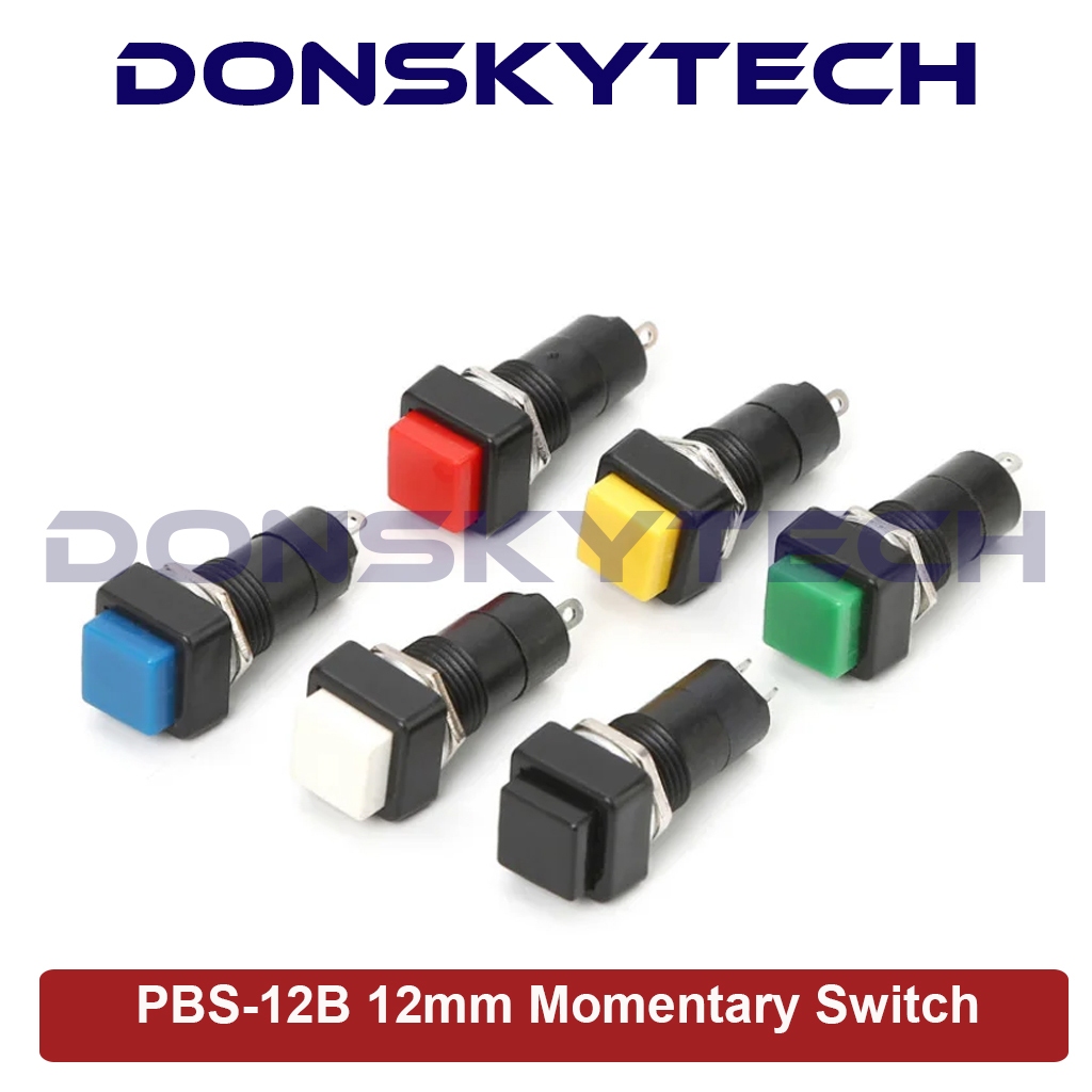 PBS-12B 12MM 2PINS OFF-ON Momentary Self-Reset Square Push Button Switch | Shopee Philippines