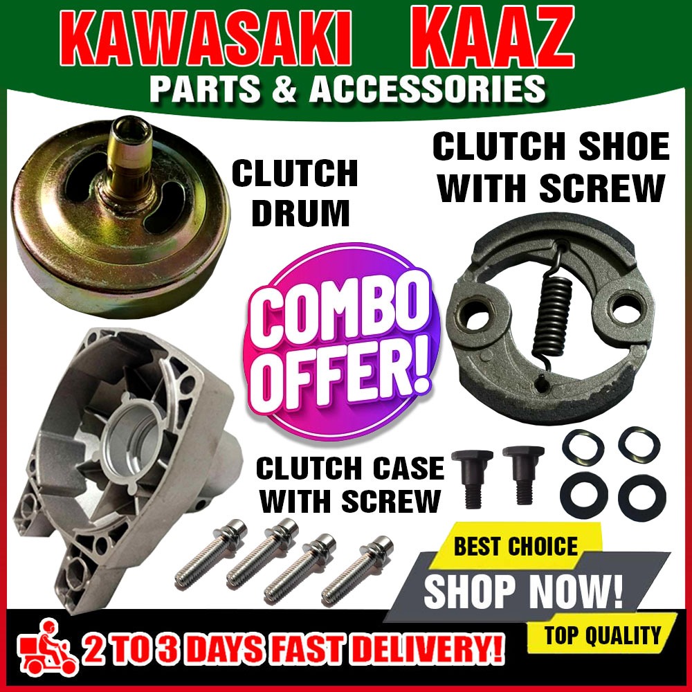 Kawasaki Clutch Drum + Clutch Case with Screw + Clutch Shoe with Screw ...