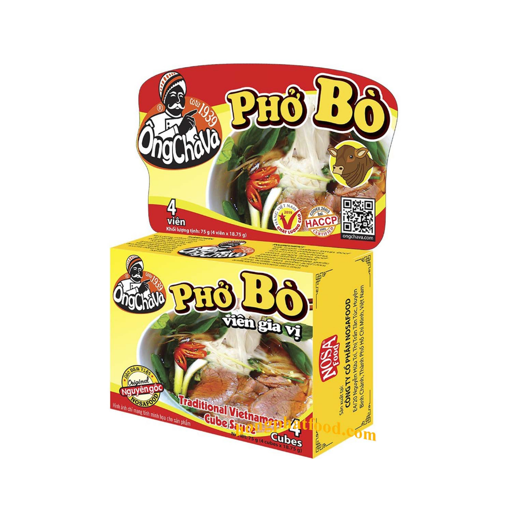Ong Cha Va Pho Bo Bouillon Broth Cubes for Beef Pho Rice Noodle Soup ...