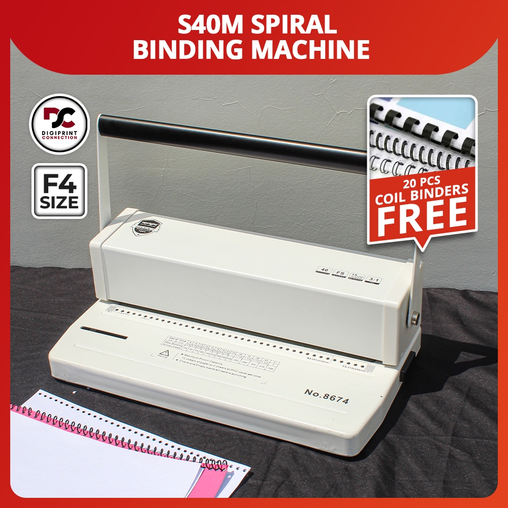 F4 Size Spiral Binding Machine S40M 40 Holes Officom Heavy Duty Binder for Notebook | Shopee ...