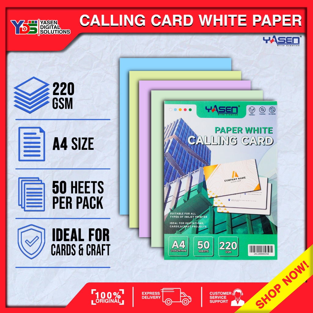 YASEN A4 Size Calling Card Paper Matte 220gsm 250gsm Double Sided ...