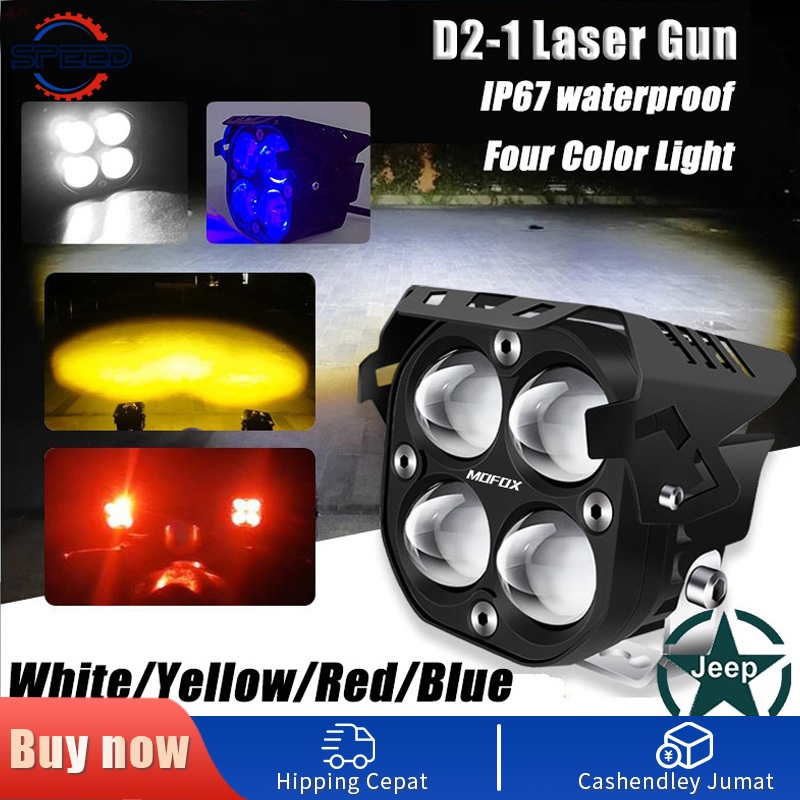 2pcs D2-1 Laser Gun Motorcycle Mini Driving Light Auxiliary Light Angel ...