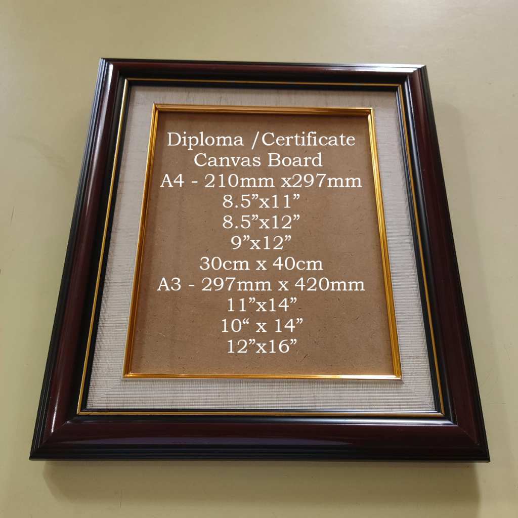 Diploma - Certificate - Canvas Board Frame with Liner - A4/8.5x11/8 ...