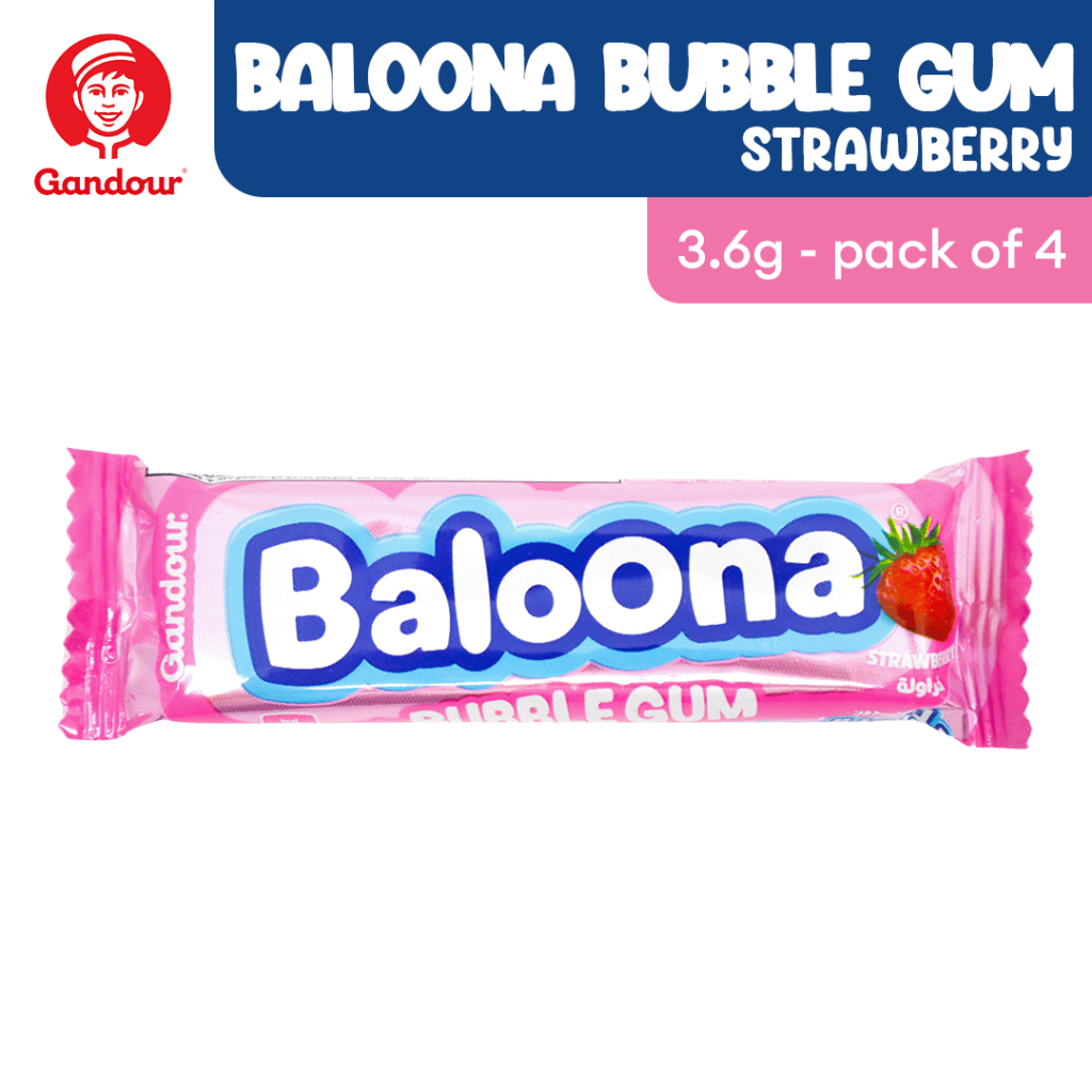 Baloona Bubble Gum Strawberry 3.6g - 1 pack | Shopee Philippines