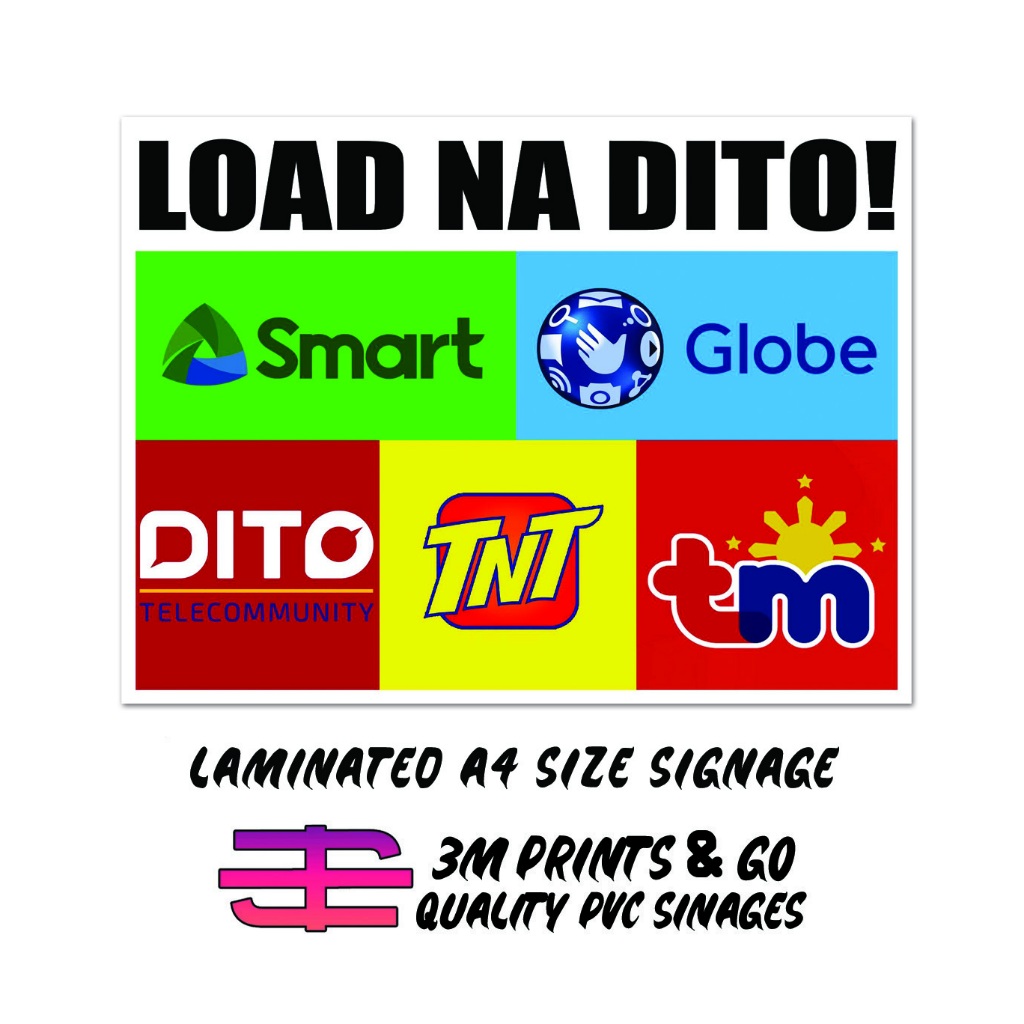 Load na Dito A4 Size Laminated Signage | Shopee Philippines