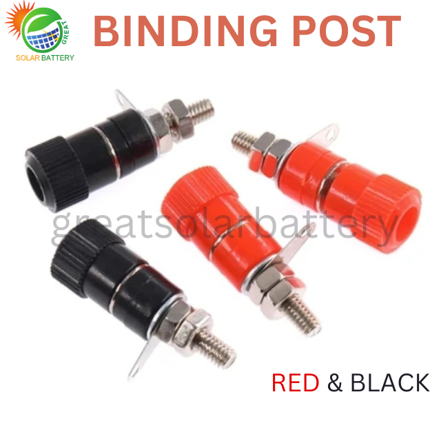 Red + Black Binding Post plug connectors Banana socket terminal plug ...