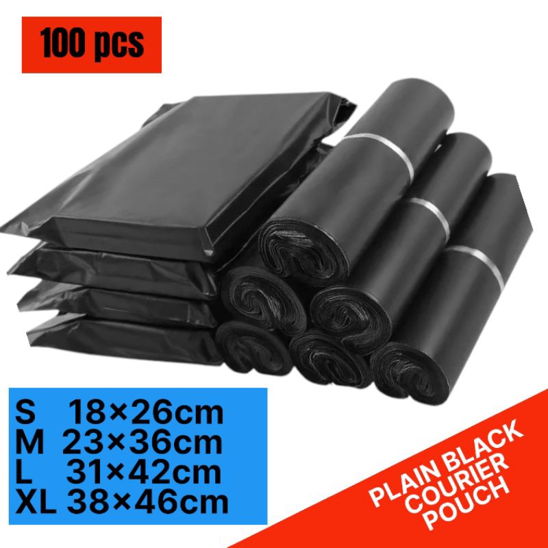 200pcs Black Courier Pouch Plain Pouch Express Pouch Parcel Pouch for ...