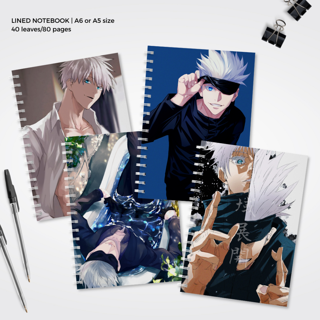 LAZKTEES Anime Notebook Jujutsu Kaisen Gojo Satoru Notebook A5 Wired ...