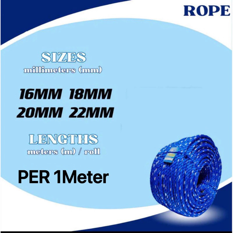 Nylon Rope 16MM. 18MM. 20MM. 22MM Per 1 meter | Shopee Philippines