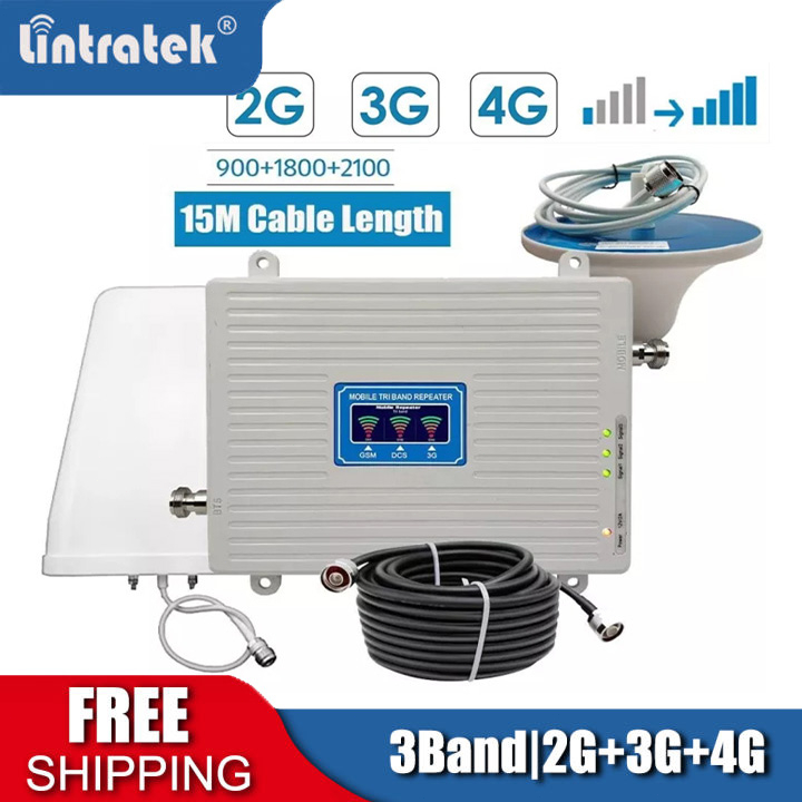 Tri-band Signal Repeater LTE 3G 4G 5G Cell Phone Signal Booster Tri ...