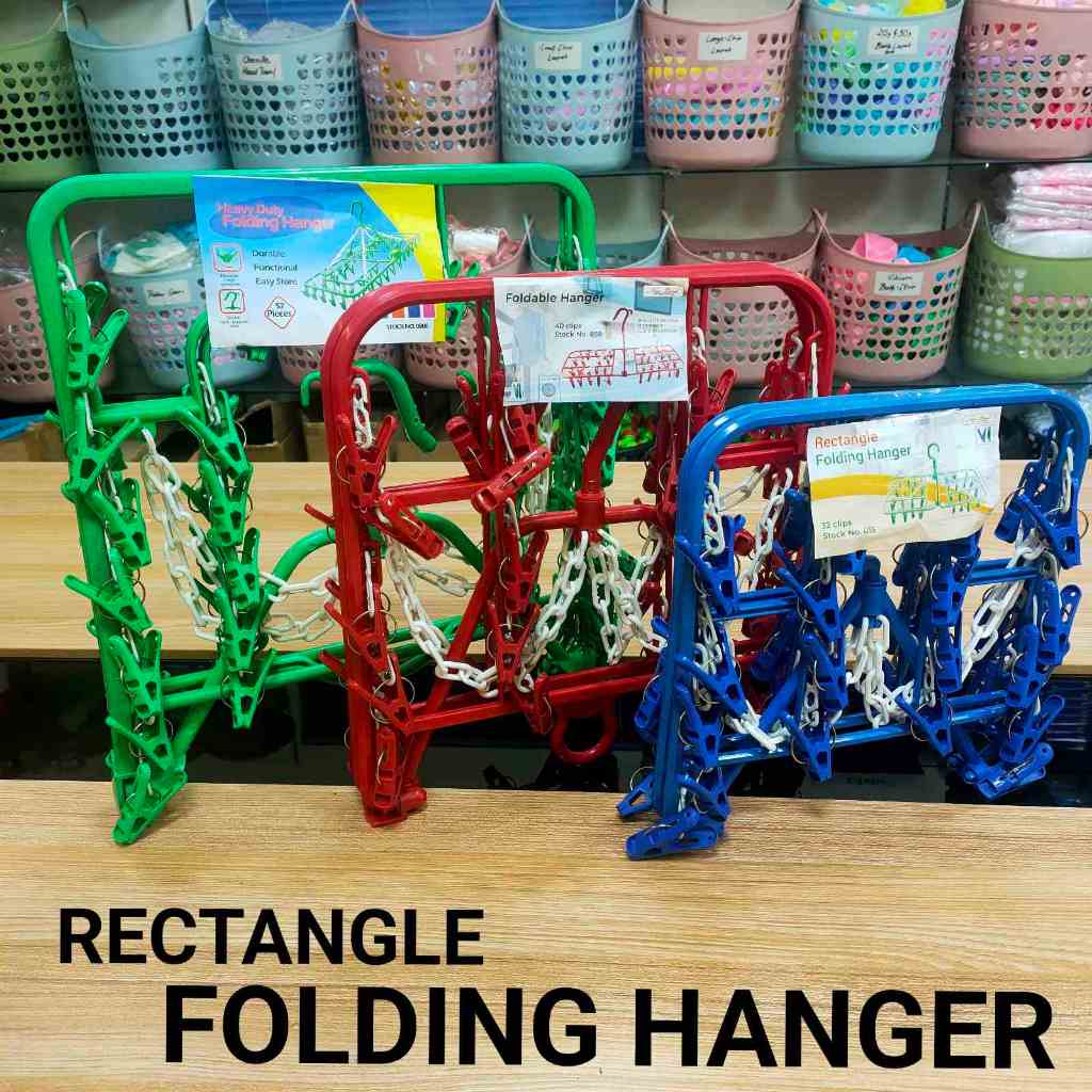 NEWLAND PORTABLE RECTANGULAR FOLDING HANGER WITH CLIPS by(32's & 40's ...