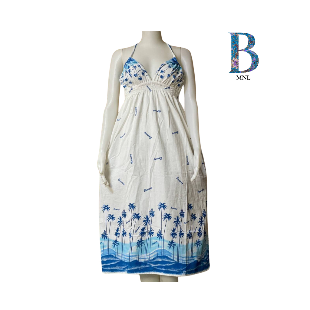 BATIK MNL Maxi Dress Beach Floral Comfortable Beach Dress Pambahay Pang ...