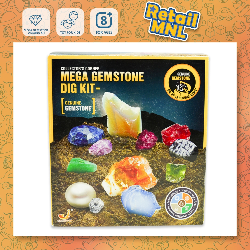 Retailmnl Mega Gemstone Digging Kit with Dig Tools Goggles & Magnifying ...