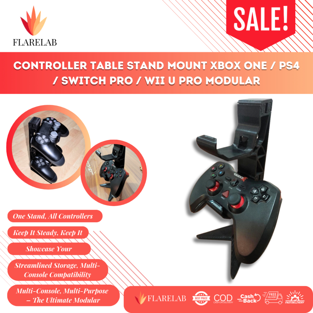 Controller Table Stand Mount XBOX One / PS4 / Switch Pro / Wii U Pro ...