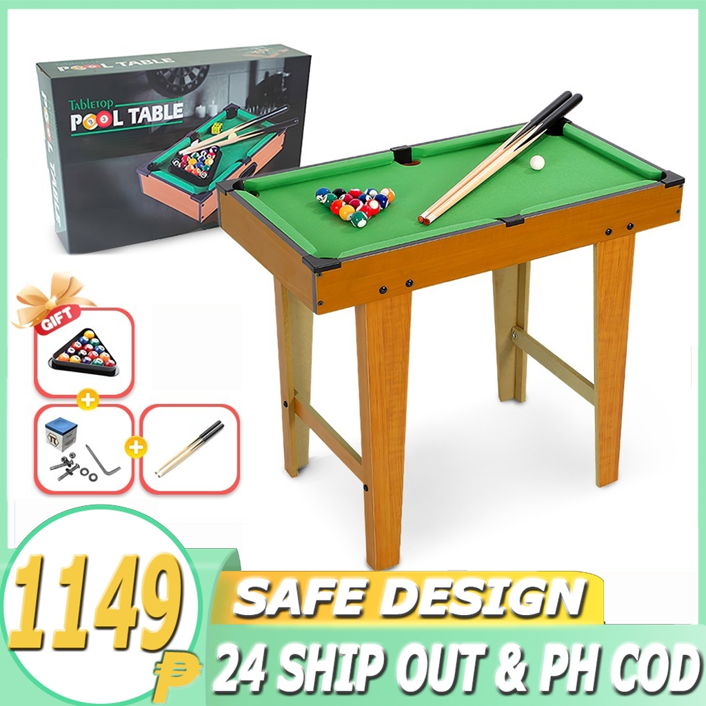 Mini billiard table for Kids wooden with tall feet pool table set taco ...