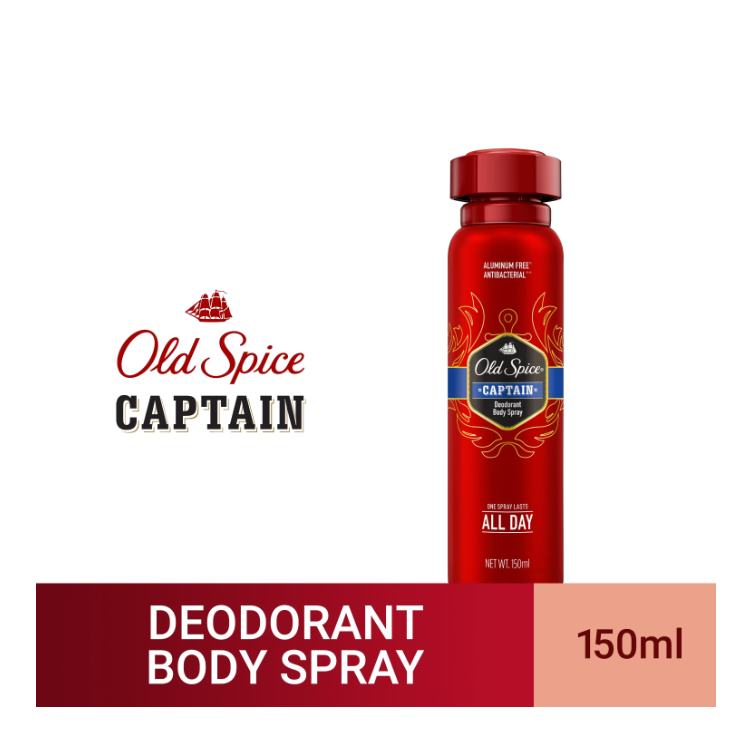 Old Spice Deodorant Body Spray Captain 150ml | Shopee Philippines