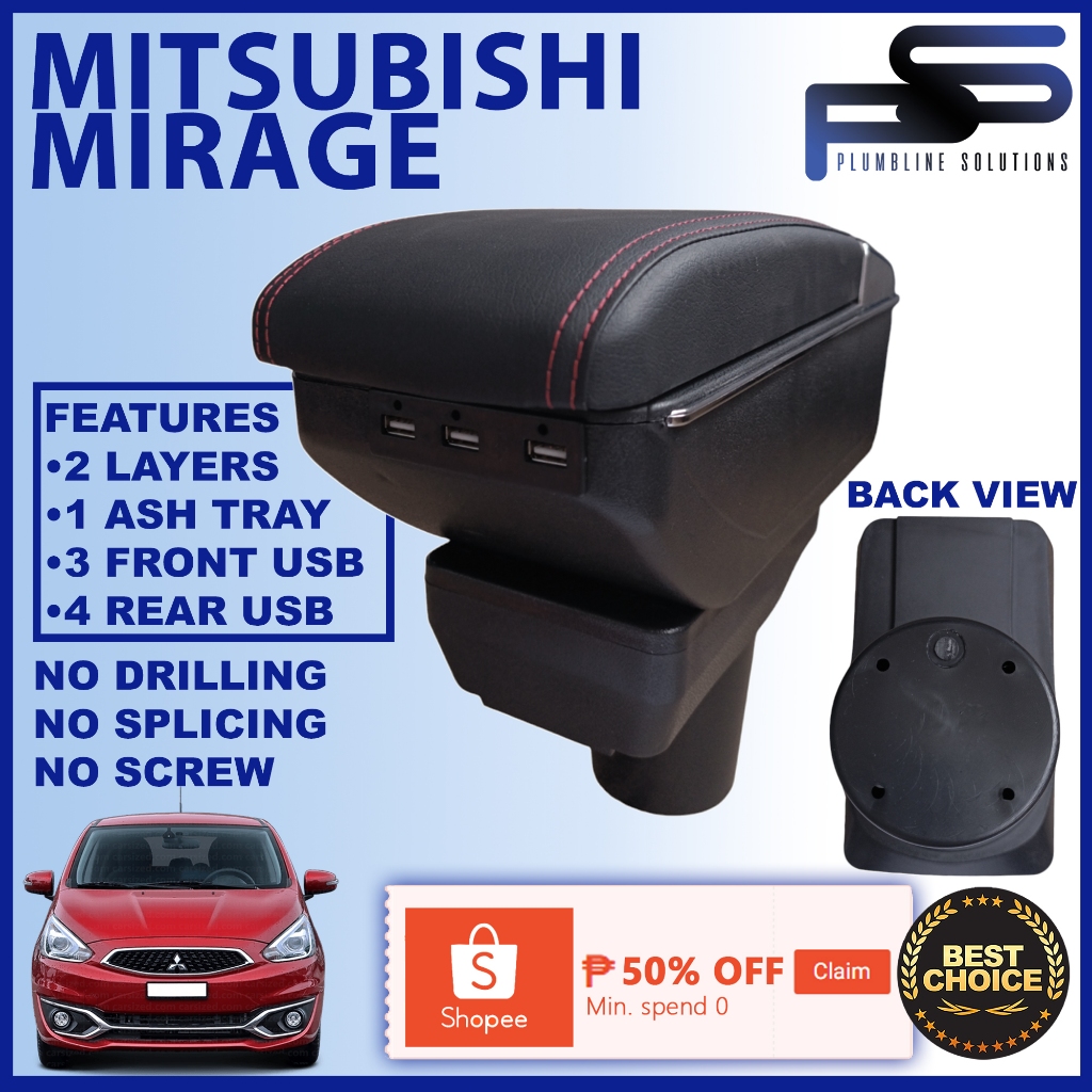 Mitsubishi Mirage 2014 - Onwards OEM Premium Armrest Double Layer ...