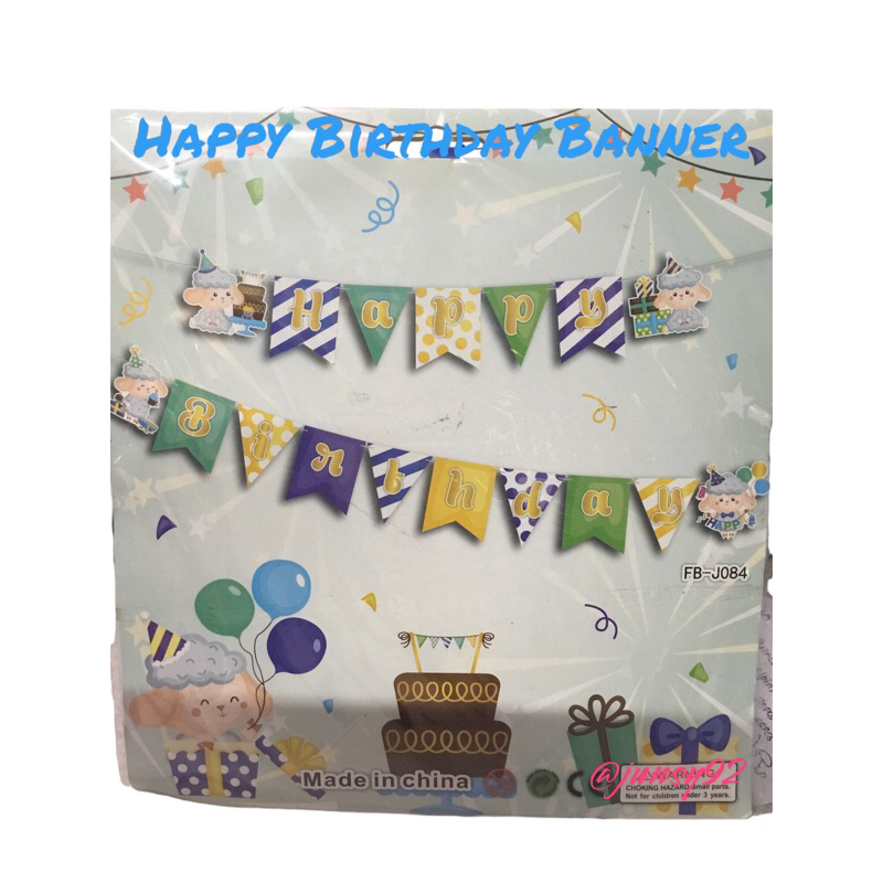 Happy Birthday Banner Baby with string First Birthday party Banner ...