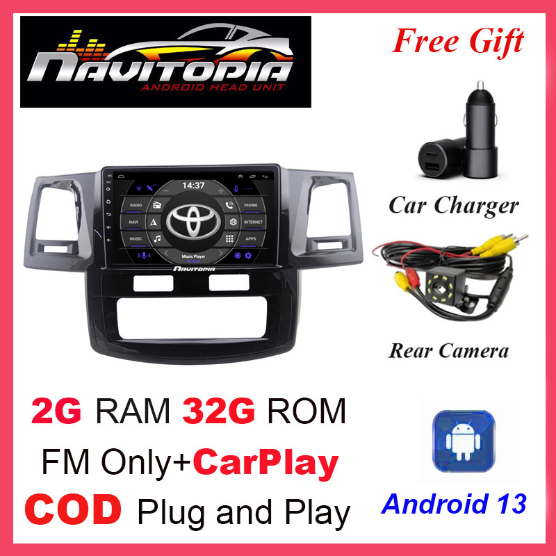 NAVITOPIA Android 13 Car Head Unit for Toyota Fortuner Hulix 2005-2014 ...