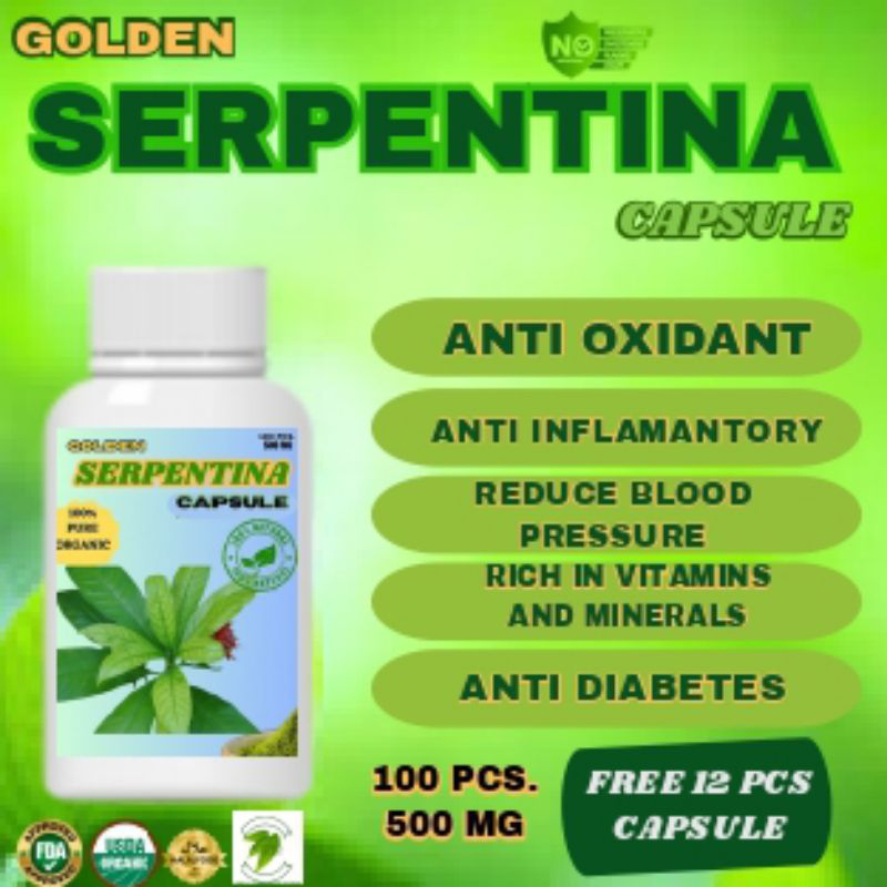 ORIGINAL PURE ORGANIC SERPENTINA CAPSULE 100 pcs + FREE 5 PCS. CAPSULE ...