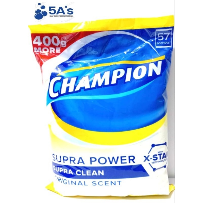 CHAMPION SUPRA CLEAN ORIGINAL SCENT POWDER DETERGENT 2 KG | Shopee ...