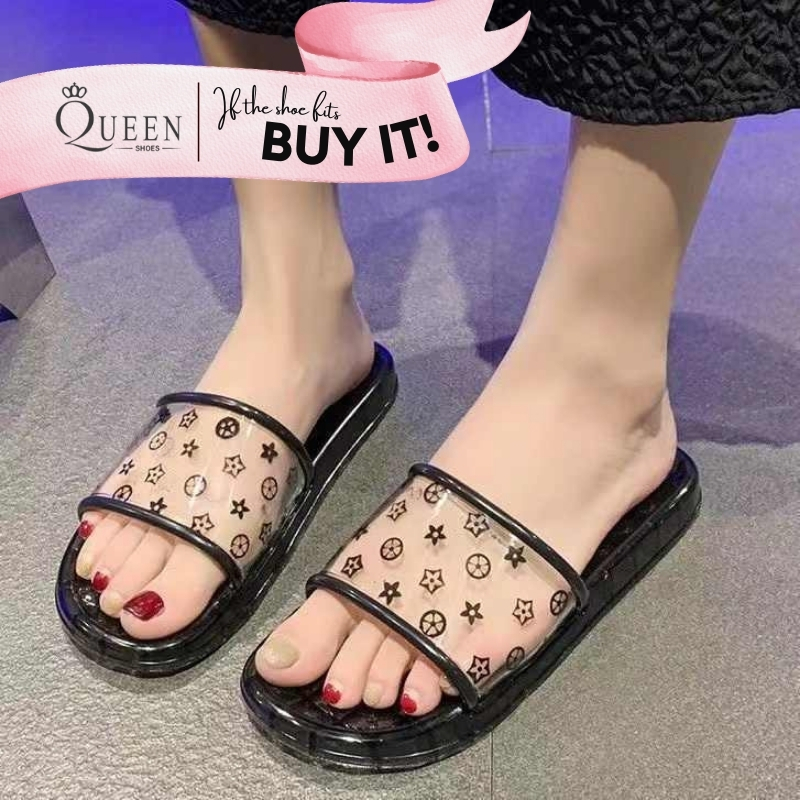 Queen One Strap Slip On Bathroom Slippers for Ladies Non-Slip indoor ...