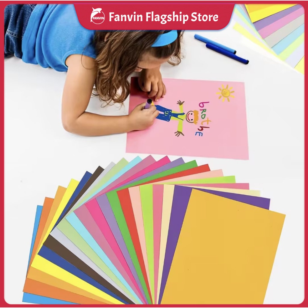 Fanvin A4 Colored Paper 10 Colors 100 Sheets Art Paper School Supplies ...