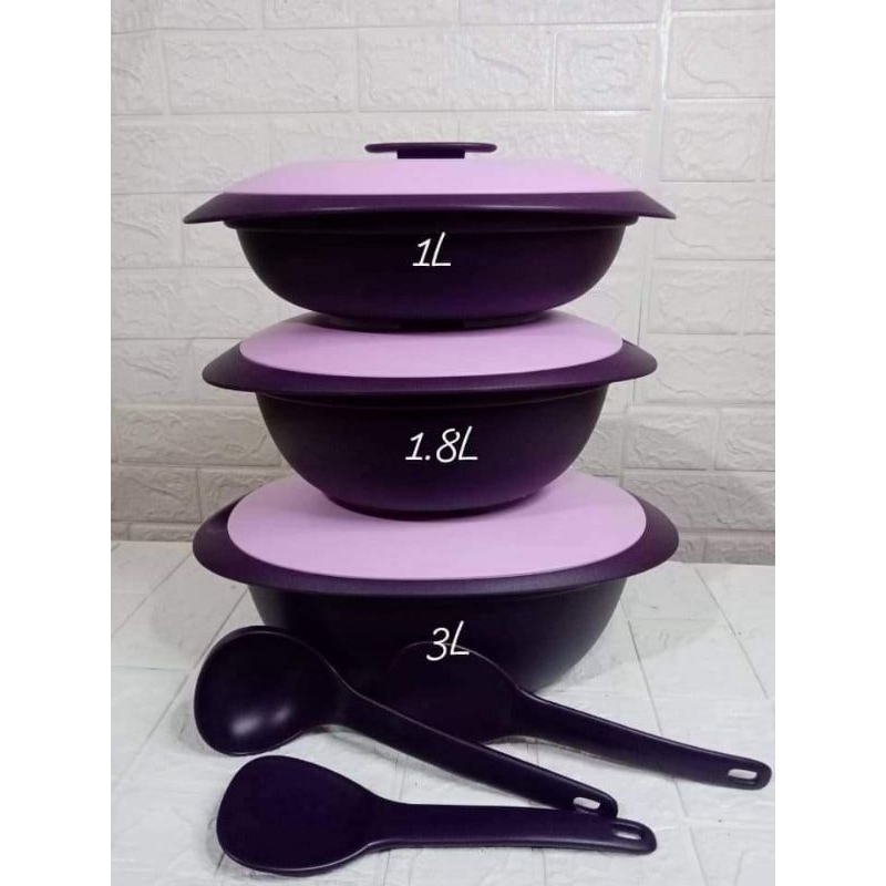 Tupperware Purple Royal Blossoms Collection Set of 3pcs with Serving ...