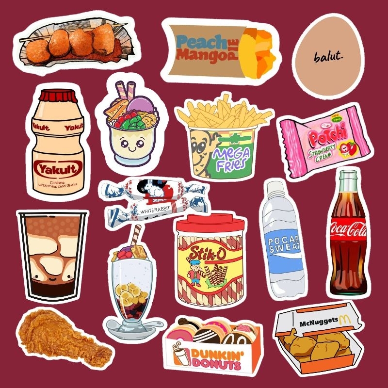 Filipino Food and Drinks Stickers | Vinyl Matte Laminated Waterproof ...