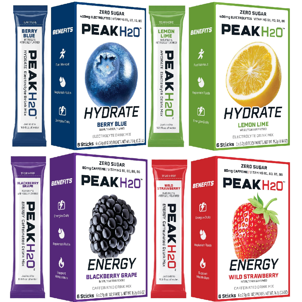 Peak H20 Zero Sugar Hydrate Electrolyte Drink Mix (6 packets) | Shopee ...