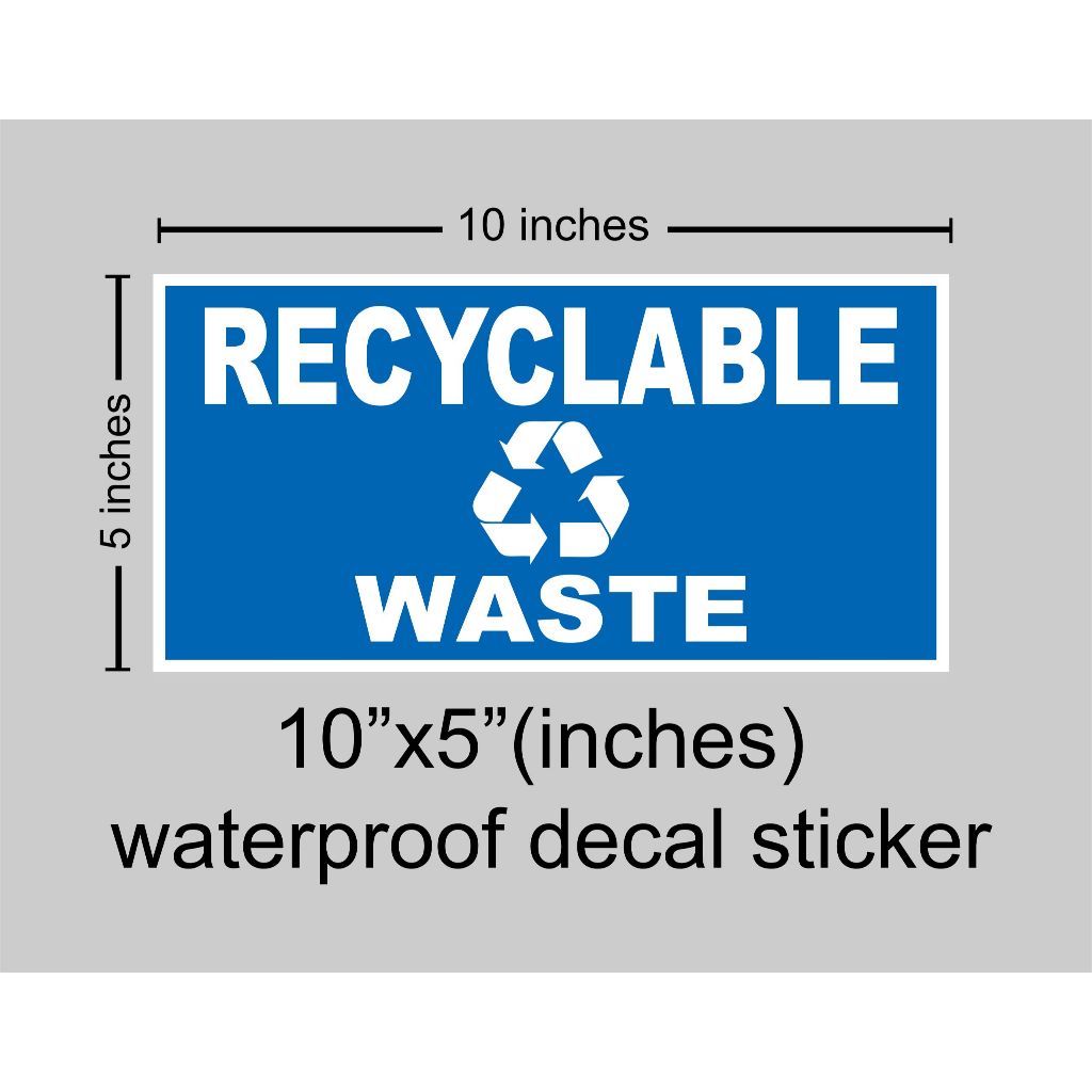 SIGNS Garbage Waste Segregation,WATER PROOF STICKER, sticker sign 10x5 ...