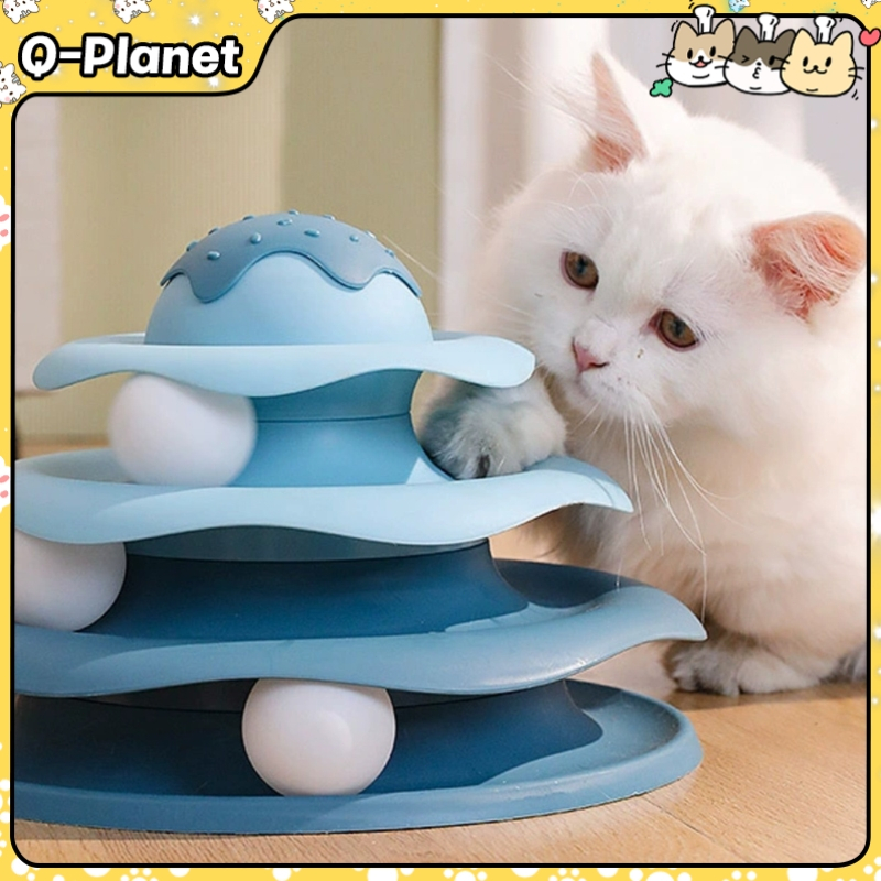 Pets Interactive Toys Cats Four-Tier Turntable Cat Intellectual Track ...