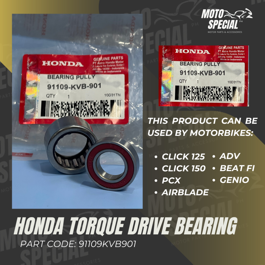 Honda Torque Drive Bearing: 91109-KVB-901 for Click 125 / Click 150 ...
