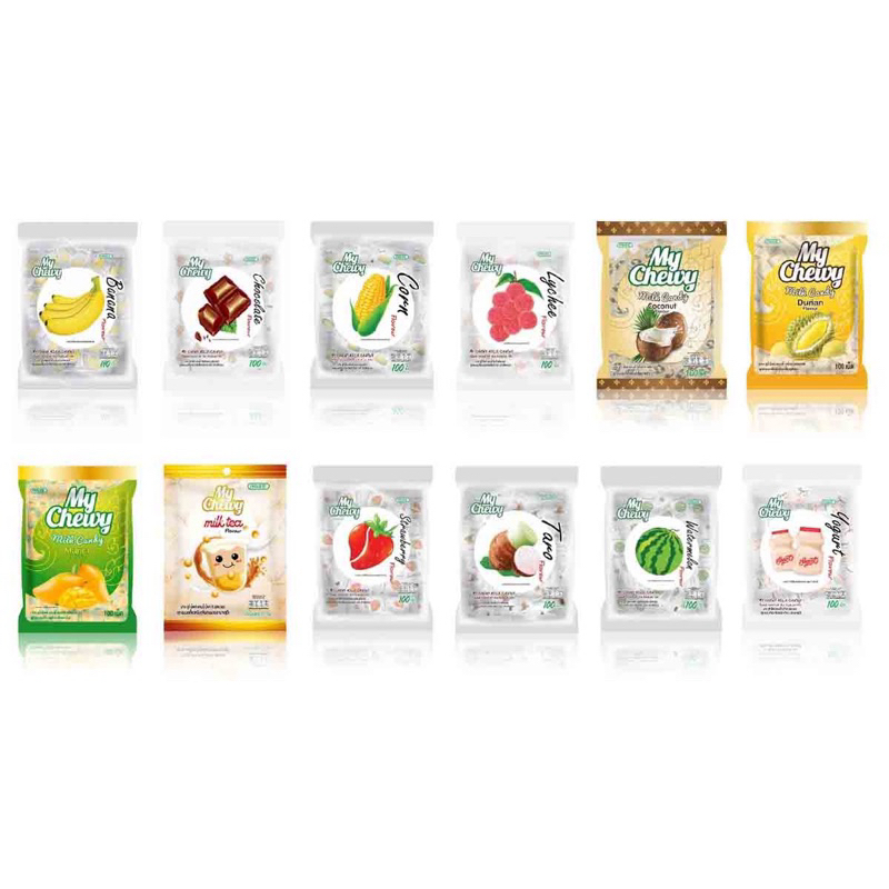 MY CHEWY Milk Candy in Variety of Flavors, Big Bag 100 tablets | Shopee ...