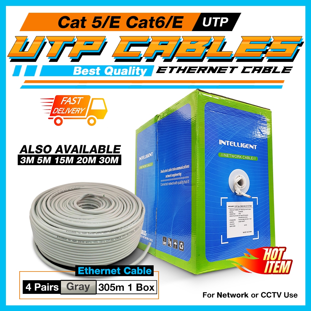 CAT5e / CAT6 UTP LAN Ethernet Cable 305 meters 1 box 23awg 4pairs ...