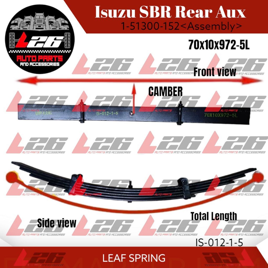 UP-LUC Leaf Spring Assembly Molye for Isuzu SBR Rear Aux 70X10X972-5L ...