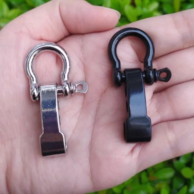 Paracord Shackle Bracelets O-Shaped Adjustable Bow Metal Buckle Steel ...