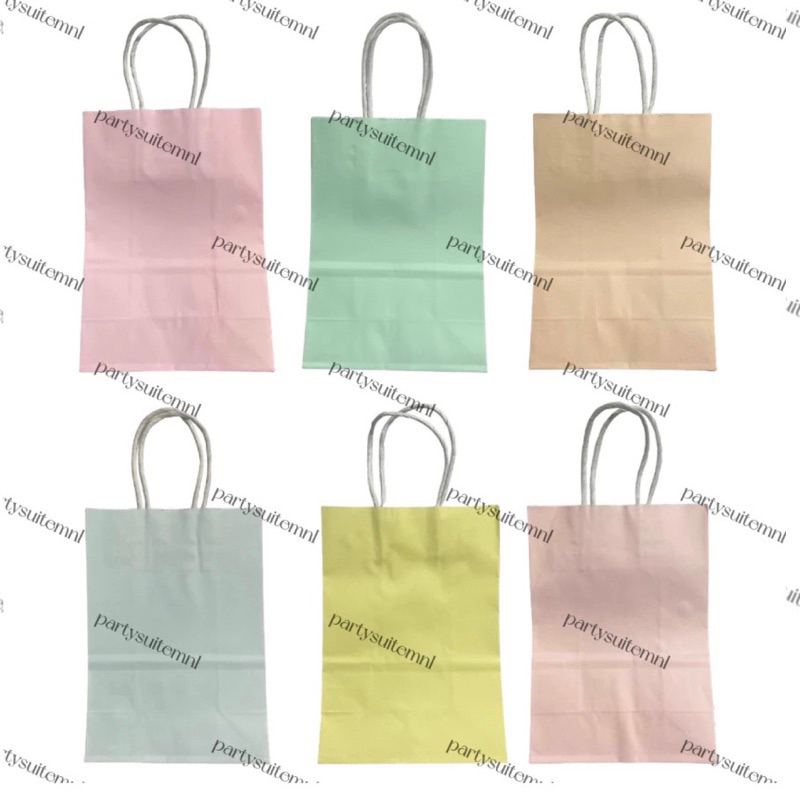 TBM 12 Pieces SMALL Pastel Plain Color Paper Bags/ Lootbags (15cm*8cm ...