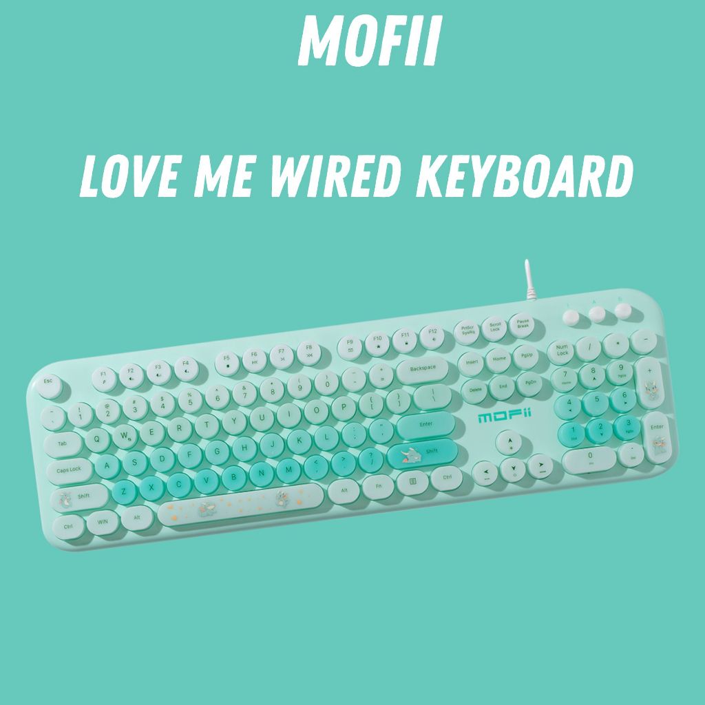 MOFII Love Me Wired Luminous keyboard Aesthetic Pretty keyboard Silent ...