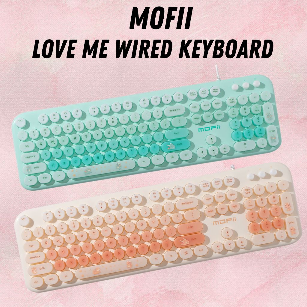 MOFII Love Me Wired Luminous keyboard Aesthetic Pretty keyboard Silent ...