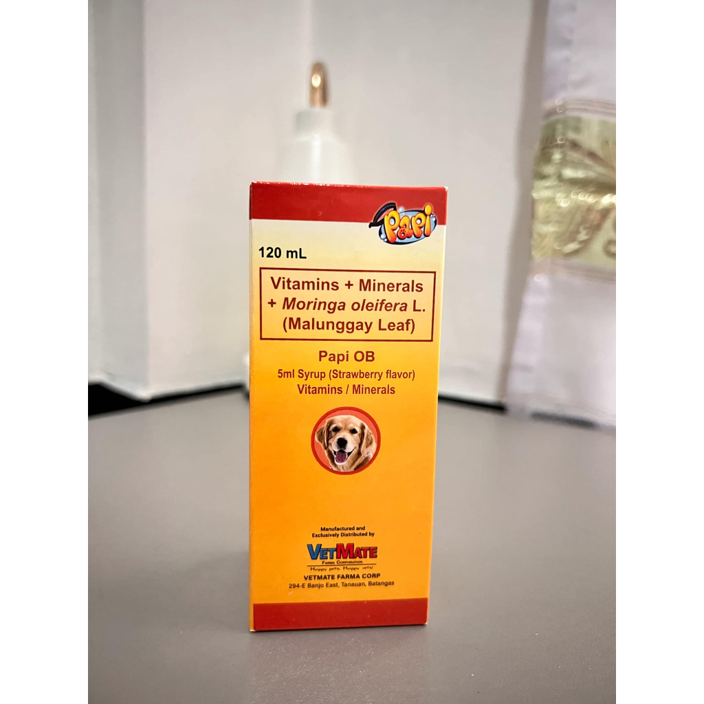 Papi OB 120ml Strawberry Flavor Pet Pregnancy Supplement Folic Acid and ...